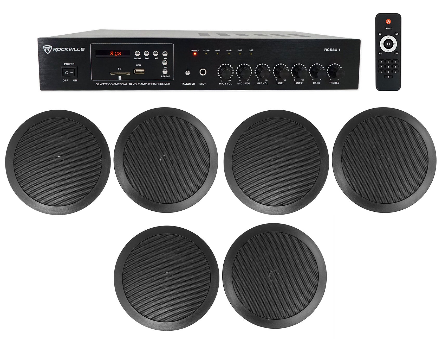 CC65T Black 6-Pack + RCS80-1 Bundle – Rockville