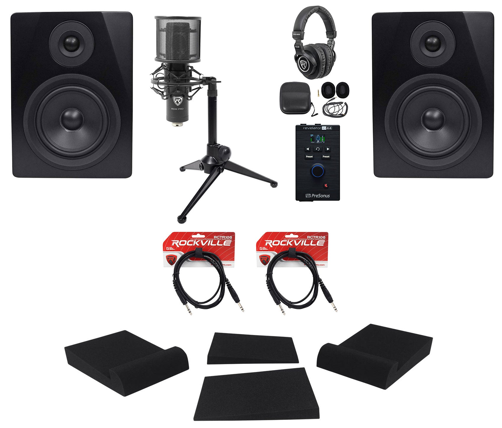 Presonus Revelator Home Studio Recording Kit w/Interface+Monitors+Mic+ ...