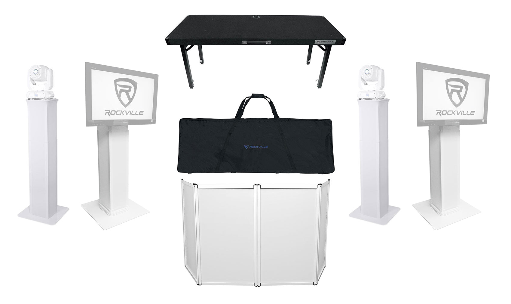 RFAAW DJ Facade + Totems 2-Pack + TV Totems 2-Pack + Table Bundle ...