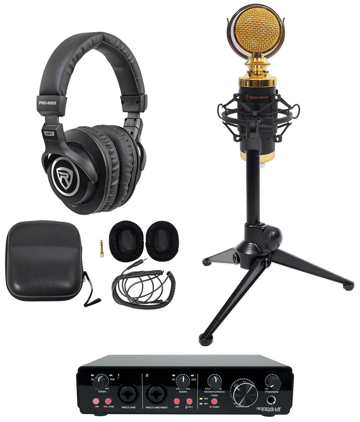 R-TRACK 2x2 + RCM02 + PRO-M50 + RDTS Bundle – Rockville